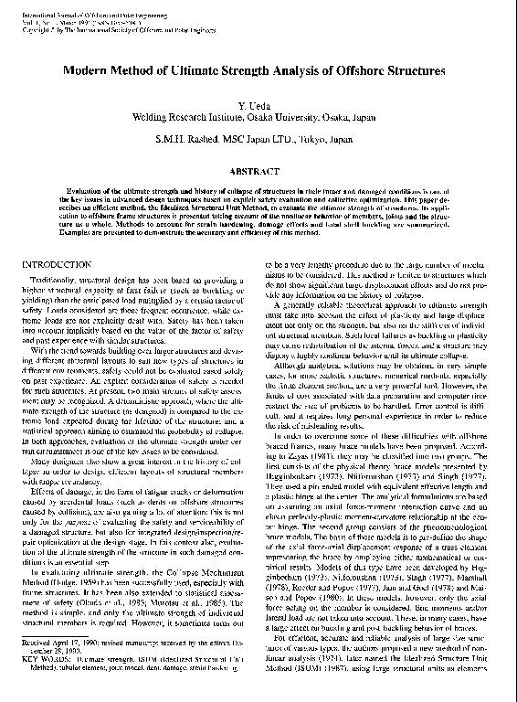 (PDF) Modern Method of Ultimate Strength Analysis of Offshore ...