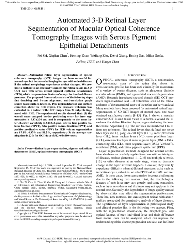 Pdf Automated 3 D Retinal Layer Segmentation Of Macular Optical