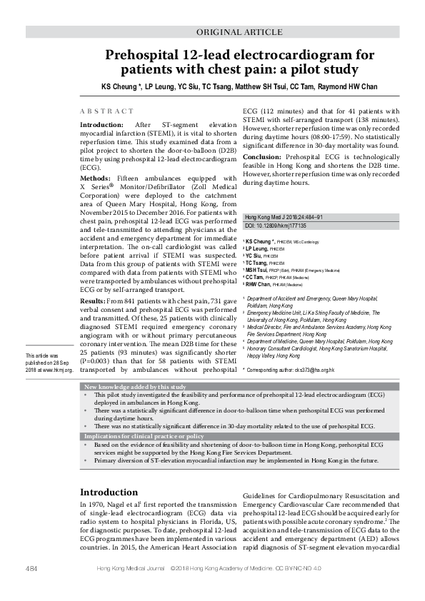 (PDF) Prehospital 12-lead electrocardiogram for patients with chest ...