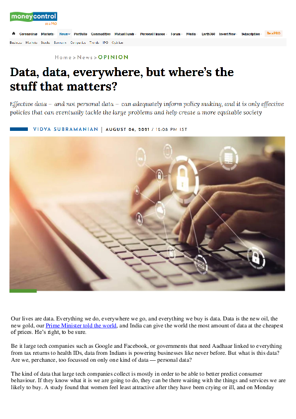 (PDF) Data, data, everywhere, but where’s the stuff that matters?