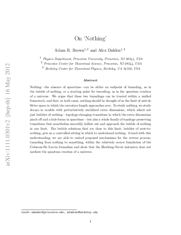 (PDF) On “nothing” as an infinitely negatively curved spacetime