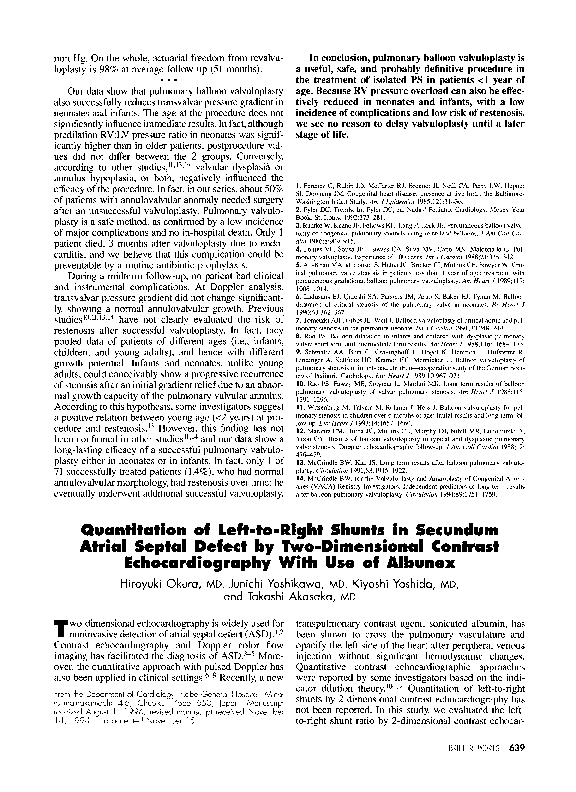 (PDF) Quantitation of left-to-right shunts in secundum atrial septal ...