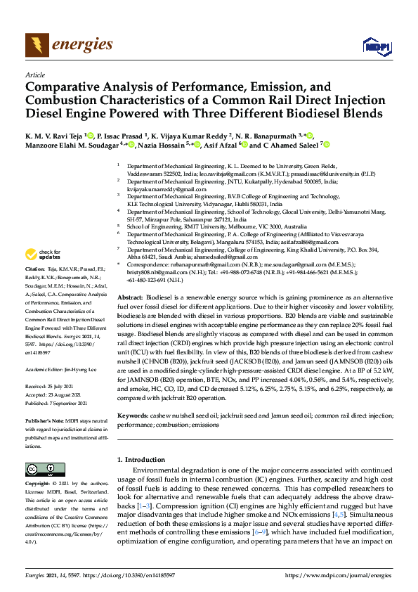 Pdf Comparative Analysis Of Performance Emission And Combustion Characteristics Of A Common