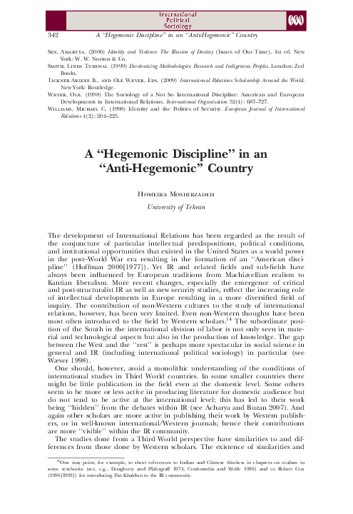 (PDF) A “Hegemonic Discipline” in an “Anti-Hegemonic” Country