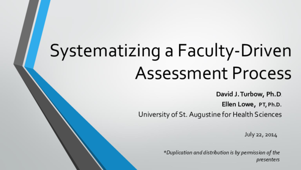 (PDF) Systematizing a Faculty-Driven Assessment Process