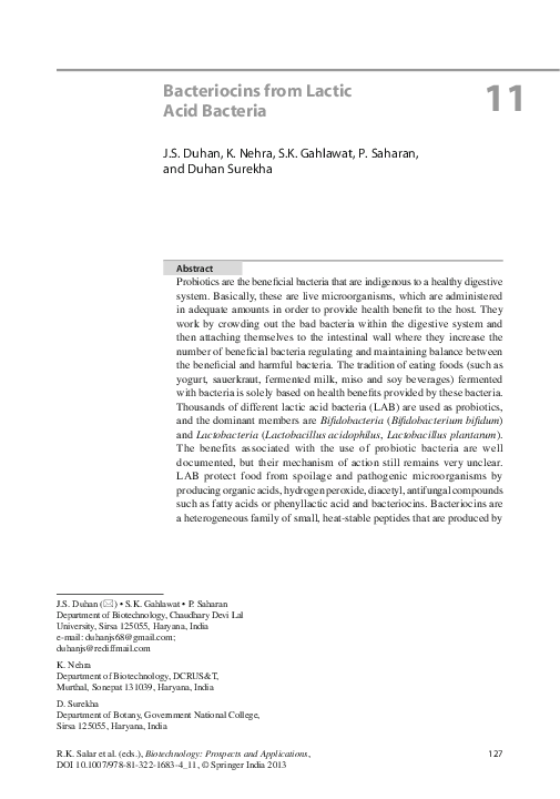 (PDF) Bacteriocins from Lactic Acid Bacteria