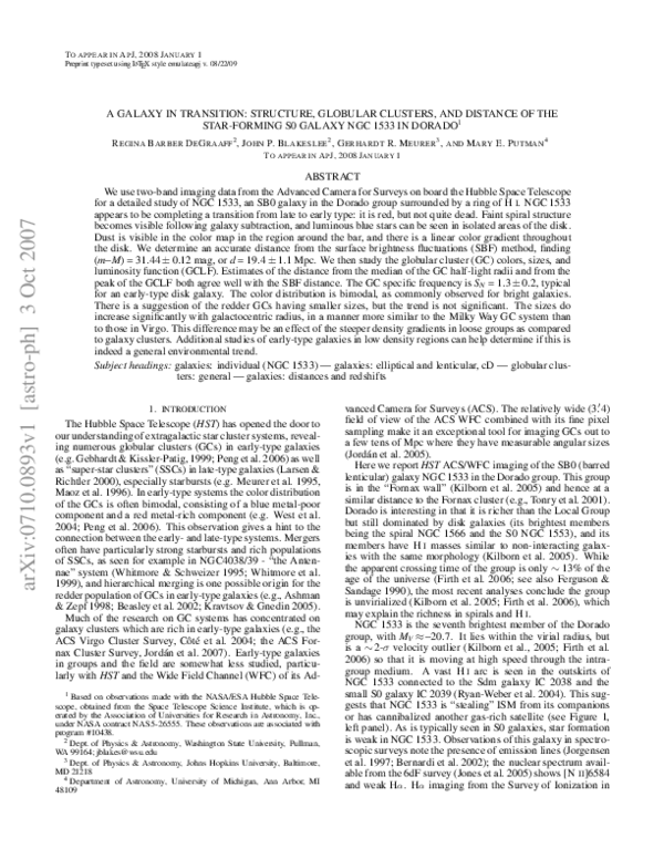 (PDF) Transition of Galaxy NGC 1533 in Dorado