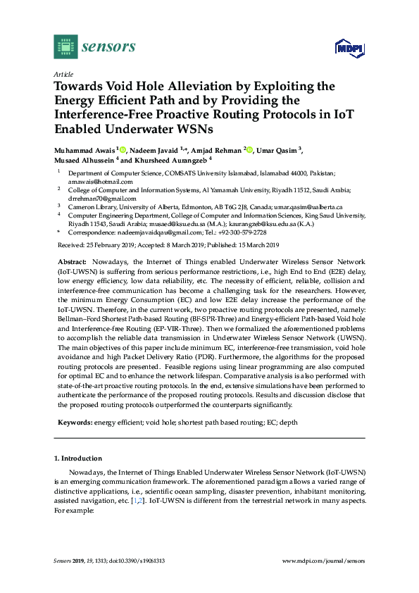 Pdf Towards Void Hole Alleviation By Exploiting The Energy Efficient Path And By Providing The