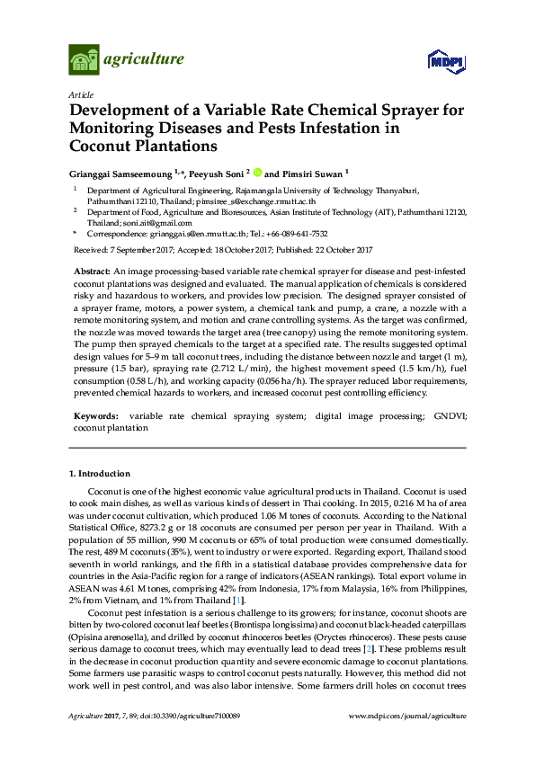 (PDF) Development of a Variable Rate Chemical Sprayer for Monitoring ...