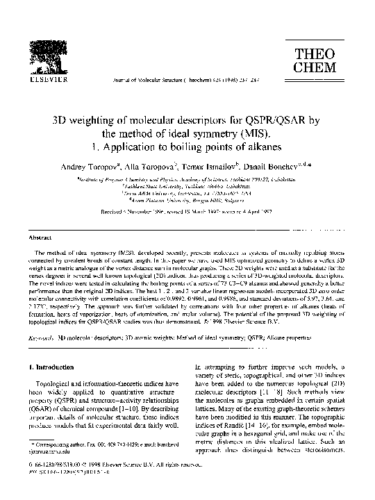 (PDF) 2001 Theochem Normalized Wiener Index