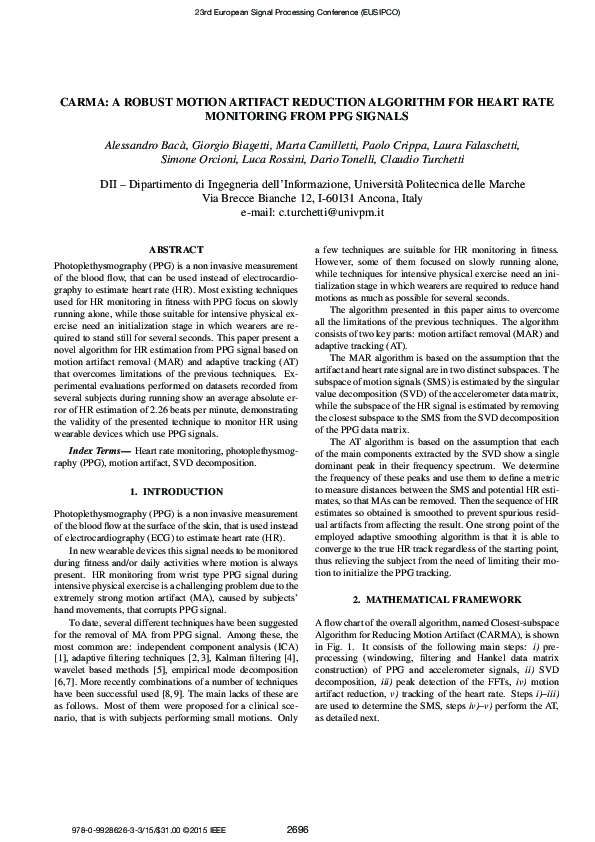 (PDF) CARMA: A robust motion artifact reduction algorithm for heart ...
