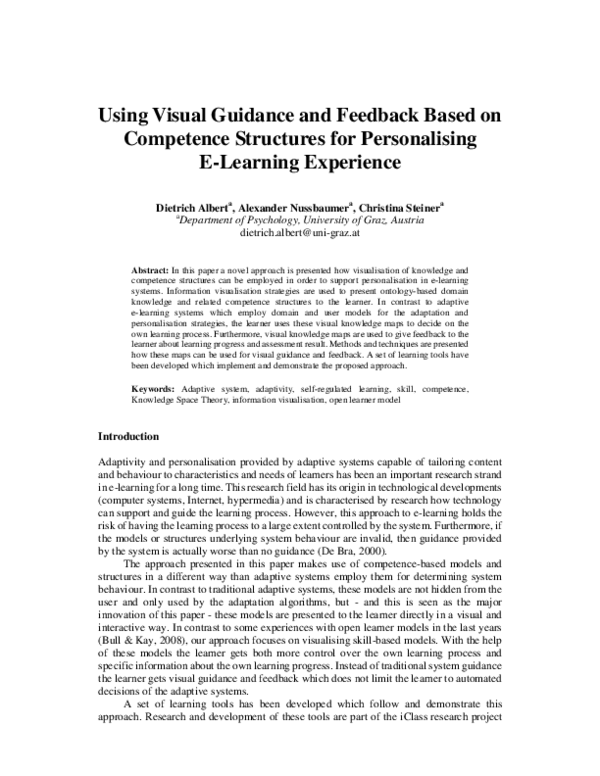 (PDF) Using Visual Guidance and Feedback Based on Competence Structures ...
