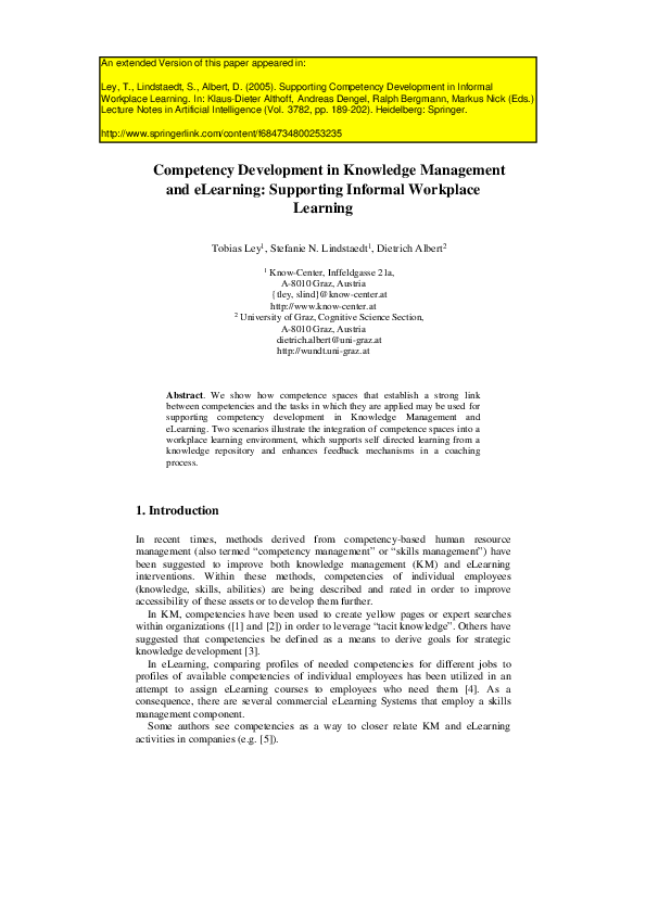 (PDF) Competency Development in Knowledge Management and eLearning ...