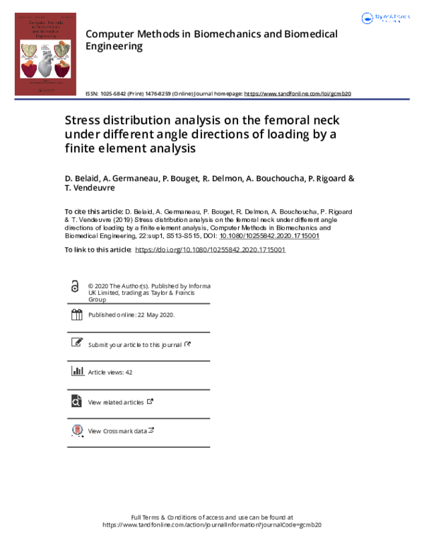 Pdf Stress Distribution Analysis On The Femoral Neck Under Different Angle Directions Of
