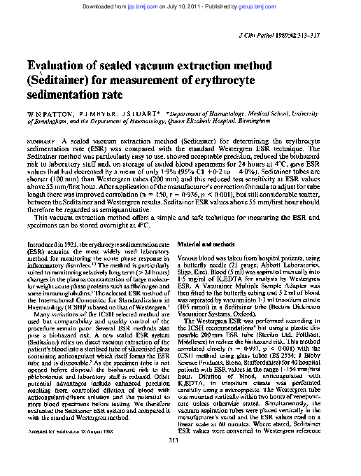 (PDF) Evaluation of sealed vacuum extraction method (Seditainer) for ...