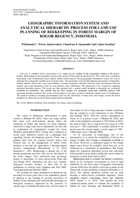 (PDF) Geographic Information System and Analytical Hierarchy Process for Land Use Planning of ...