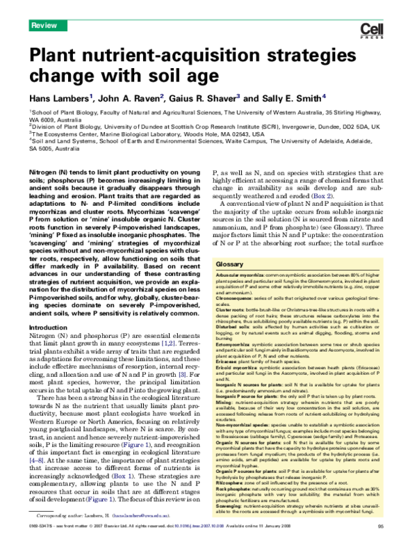 (PDF) Plant nutrient-acquisition strategies change with soil age