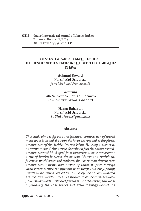 (PDF) Contesting Sacred Architecture: Politics of ‘Nation-State’ in the ...