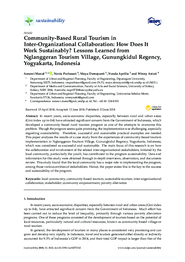 (PDF) Community-Based Rural Tourism in Inter-Organizational ...