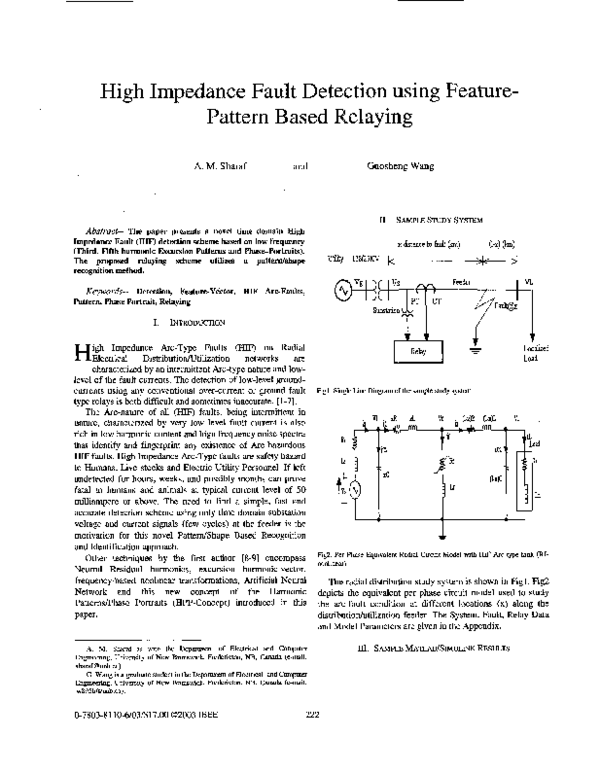 (PDF) High impedance fault detection using feature-pattern based relaying
