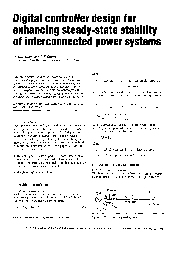 (PDF) Digital controller design for enhancing steady-state stability of ...