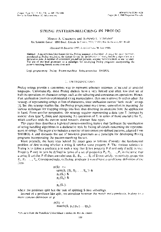 (PDF) String pattern-matching in Prolog