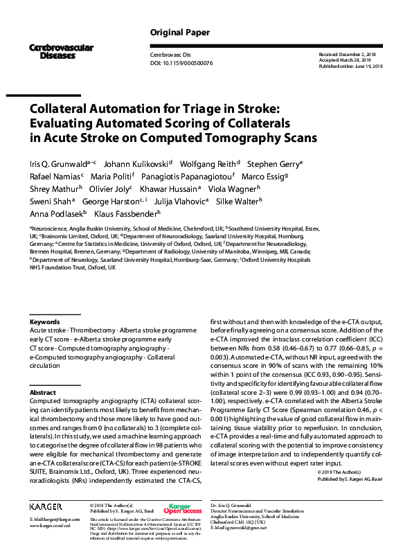 (PDF) Collateral Automation for Triage in Stroke: Evaluating Automated Scoring of Collaterals in ...