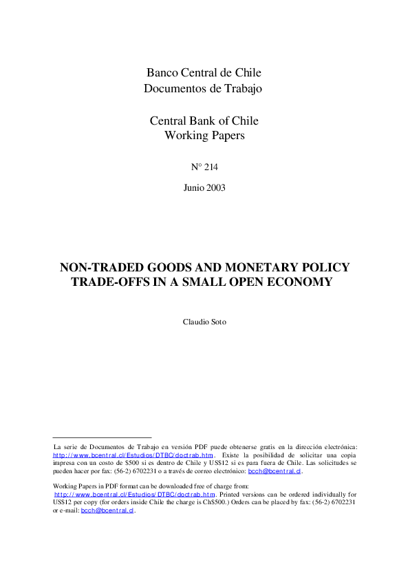 (PDF) Non-Traded Goods and Monetary Policy Trade-Offs in a Small Open ...