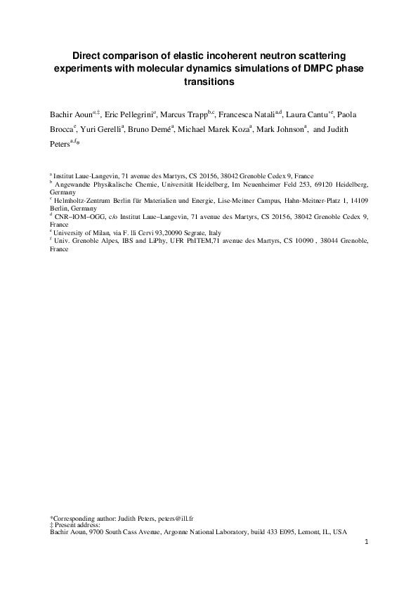 (PDF) Direct comparison of elastic incoherent neutron scattering ...