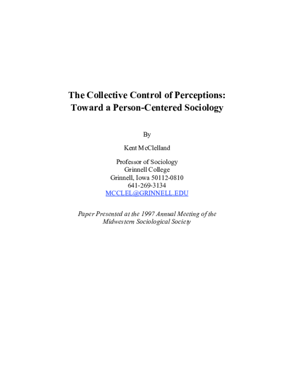 (PDF) The Collective Control of Perceptions: Toward a Person-Centered ...