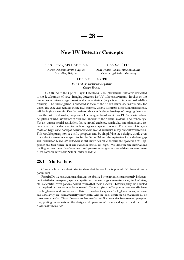 (PDF) New UV Detector Concepts