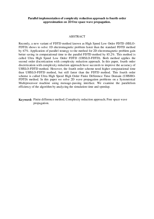 (PDF) Parallel Implementation of Complexity Reduction Approach to Fourth Order Approximation on ...