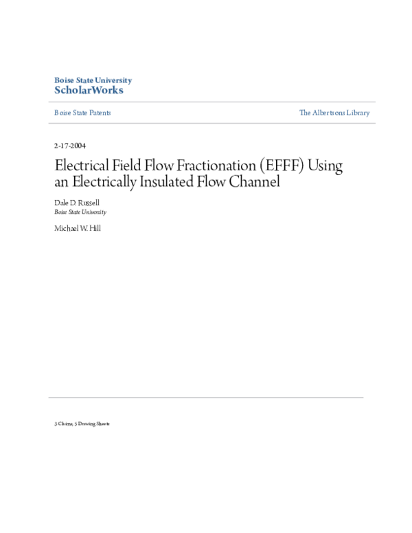 (PDF) Electrical Field Flow Fractionation (EFFF) Using an Electrically ...