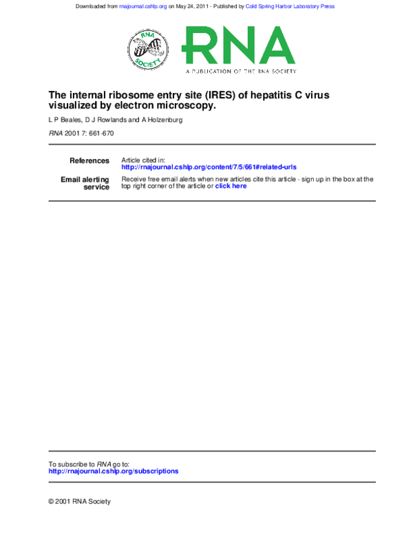 (PDF) The internal ribosome entry site (IRES) of hepatitis C virus ...