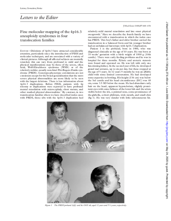 (PDF) Pure trisomy 20p resulting from isochromosome formation and whole ...