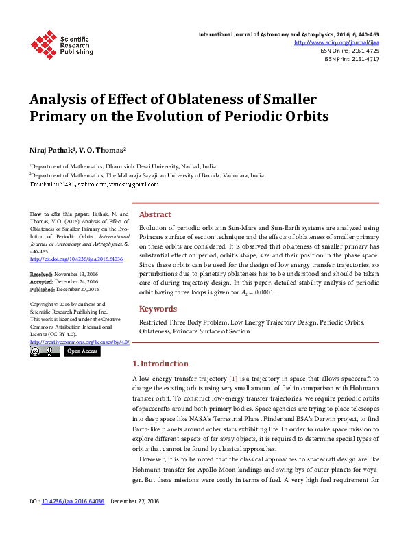 (PDF) Analysis of Effect of Oblateness of Smaller Primary on the ...