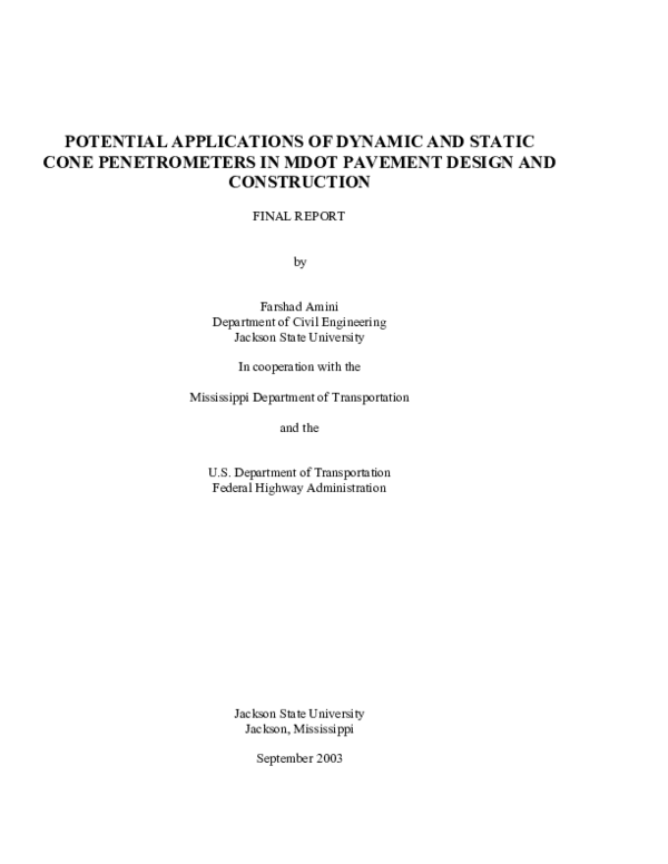 (PDF) Potential Applications of Dynamic and Static Cone Penetrometers ...