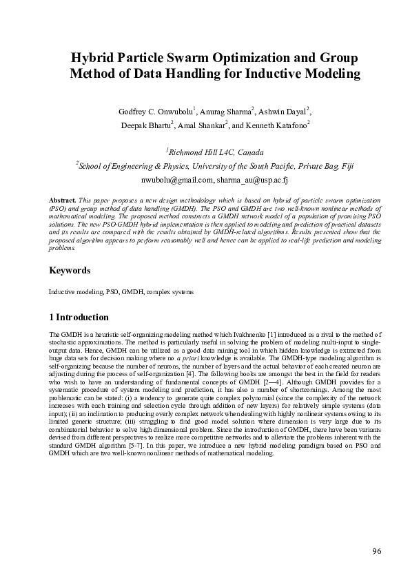 (PDF) Hybrid particle swarm optimization and group method of data ...