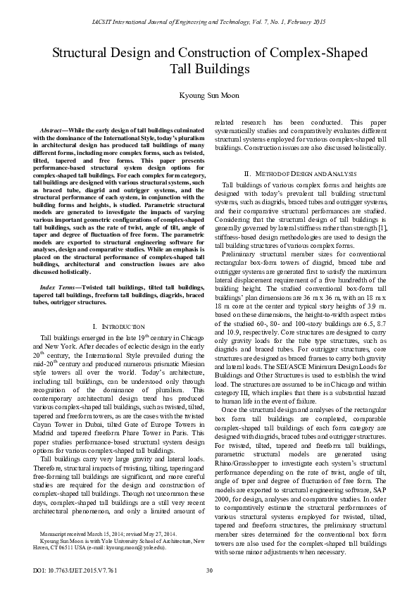 (PDF) Structural Design and Construction of Complex-Shaped Tall Buildings