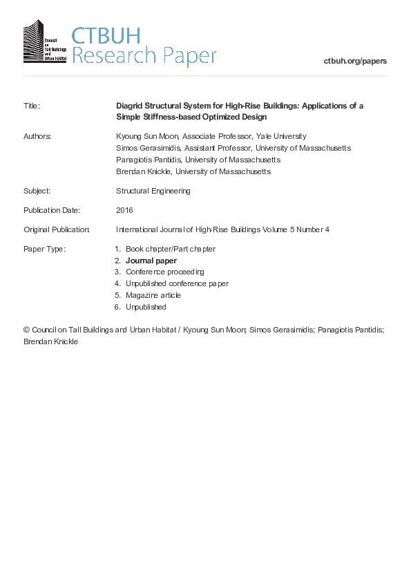 (PDF) Diagrid Structural System for High-Rise Buildings: Applications ...