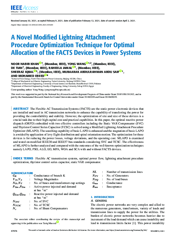 Pdf A Novel Modified Lightning Attachment Procedure Optimization Technique For Optimal