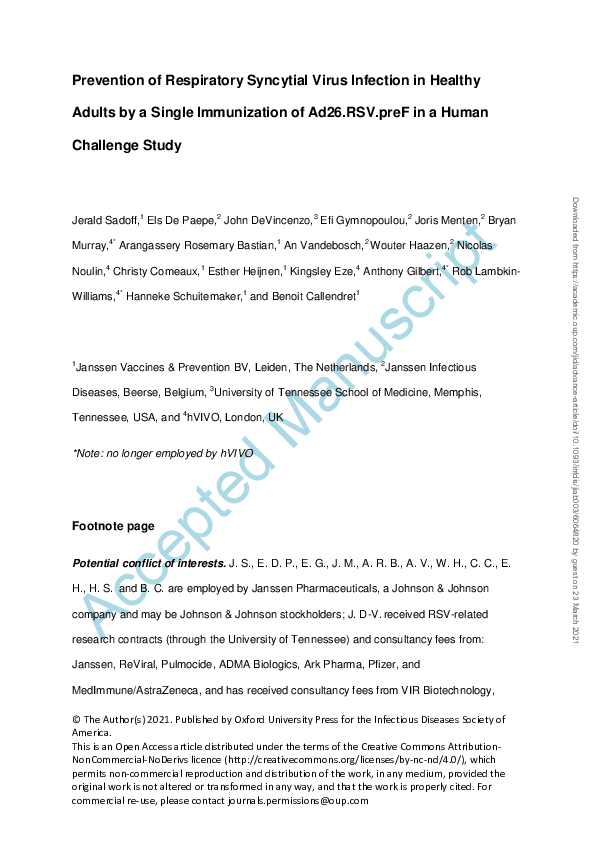 (PDF) Prevention of Respiratory Syncytial Virus Infection in Healthy ...