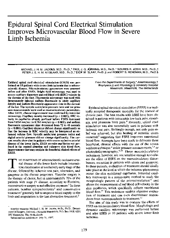 (PDF) Improvement of limb circulation in peripheral vascular disease ...