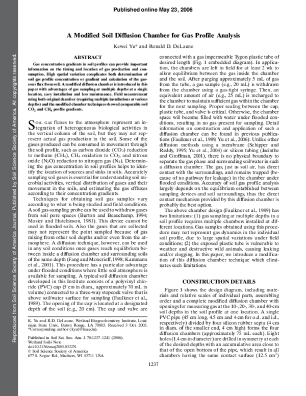 (PDF) A Modified Soil Diffusion Chamber for Gas Profile Analysis