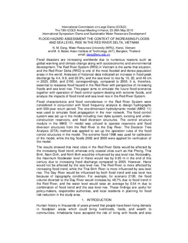 (PDF) Flood Hazard Assessment the Context of Increasing Floods and Sea ...