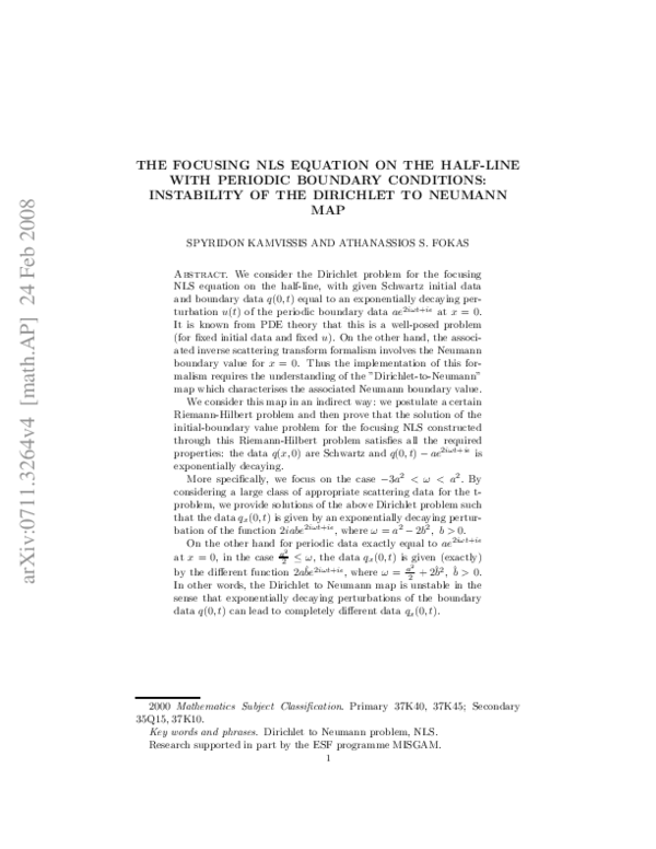 Pdf The Focusing Nls Equation On The Half Line With Periodic Boundary