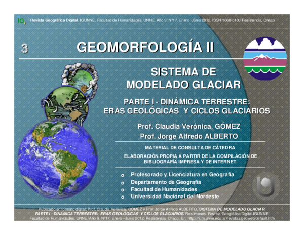 (PDF) Sistema de modelado glaciar. Parte I - dinámica terrestre: eras ...