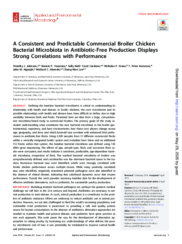 (PDF) A consistent and predictable commercial broiler chicken bacterial ...