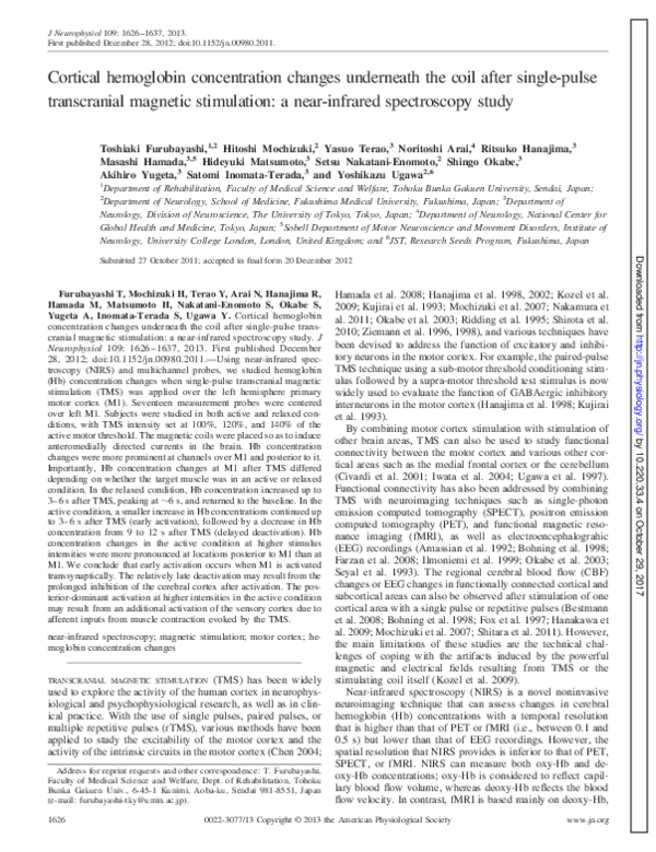(PDF) Cortical hemoglobin concentration changes underneath the coil ...