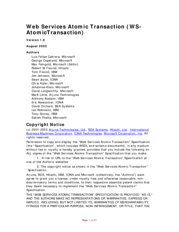 (PDF) Web Services Atomic Transaction (Ws-Atomictransaction) | luis cabrera - Academia.edu
